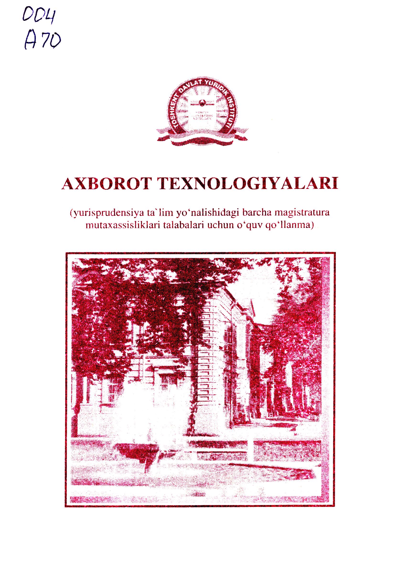 Axborot texnologiyalari. 2009 - TSUL - Library