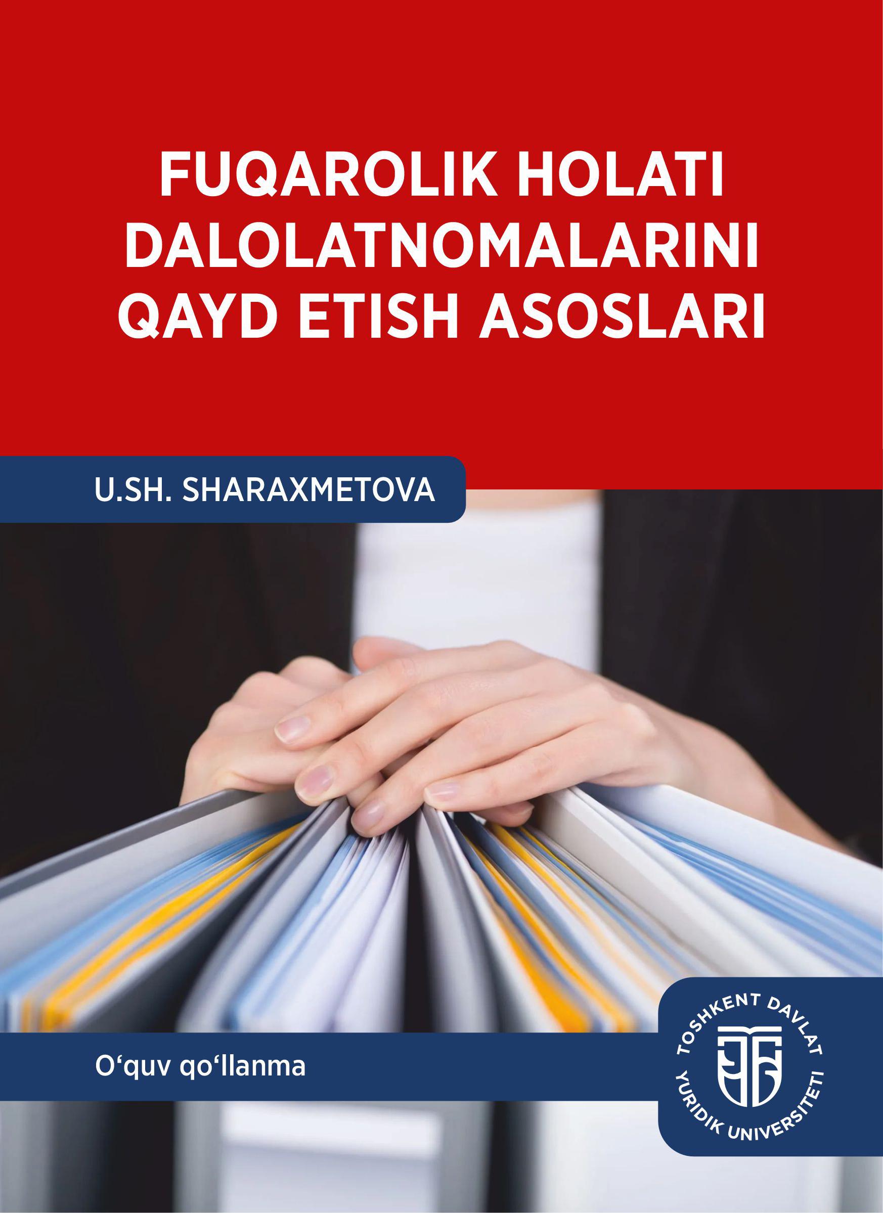Fuqarolik holati dalolatnomalarini qayd etish asoslari. Sharaxmetova U ...